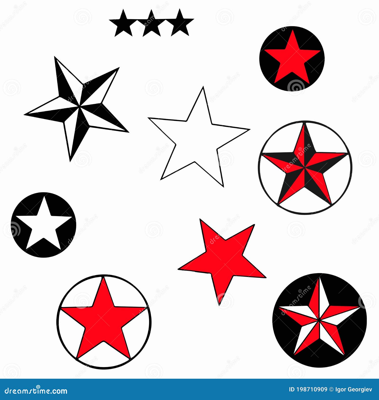 Nautical Star Set. Set of Nautical Star Labels and Elements. Vector Set ...