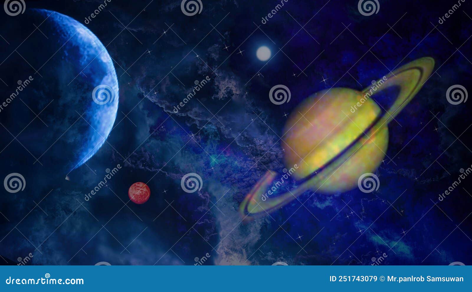 Stars Floating in the Solar System. Stock Illustration - Illustration ...