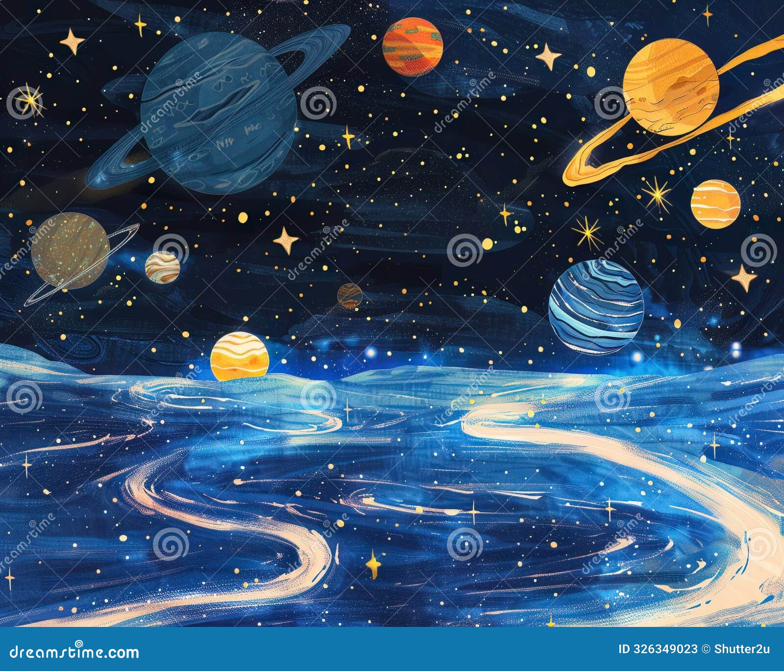 Stars Forming a River in the Sky Flowing between Planets Like a Cosmic ...