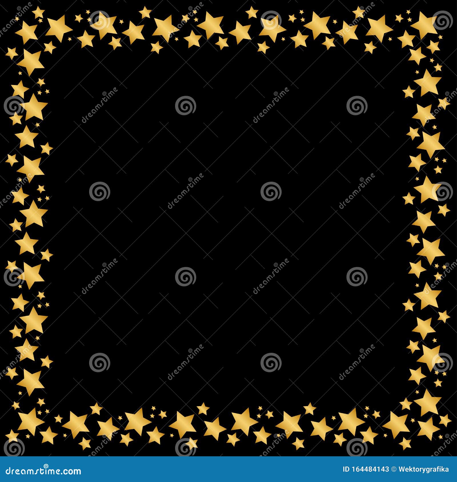 Stars Frame or Border for Christmas, Holidays Gold Falling Square ...