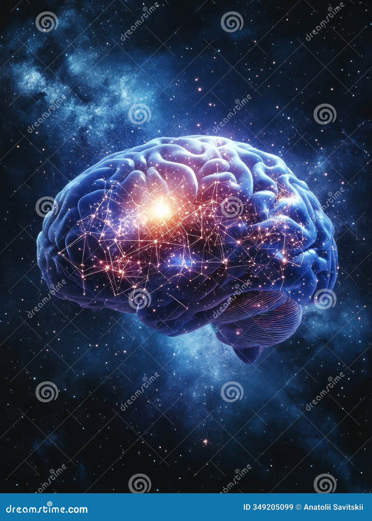 Stars and Galaxies Form a Cosmic Brain, Glowing in Deep Space ...