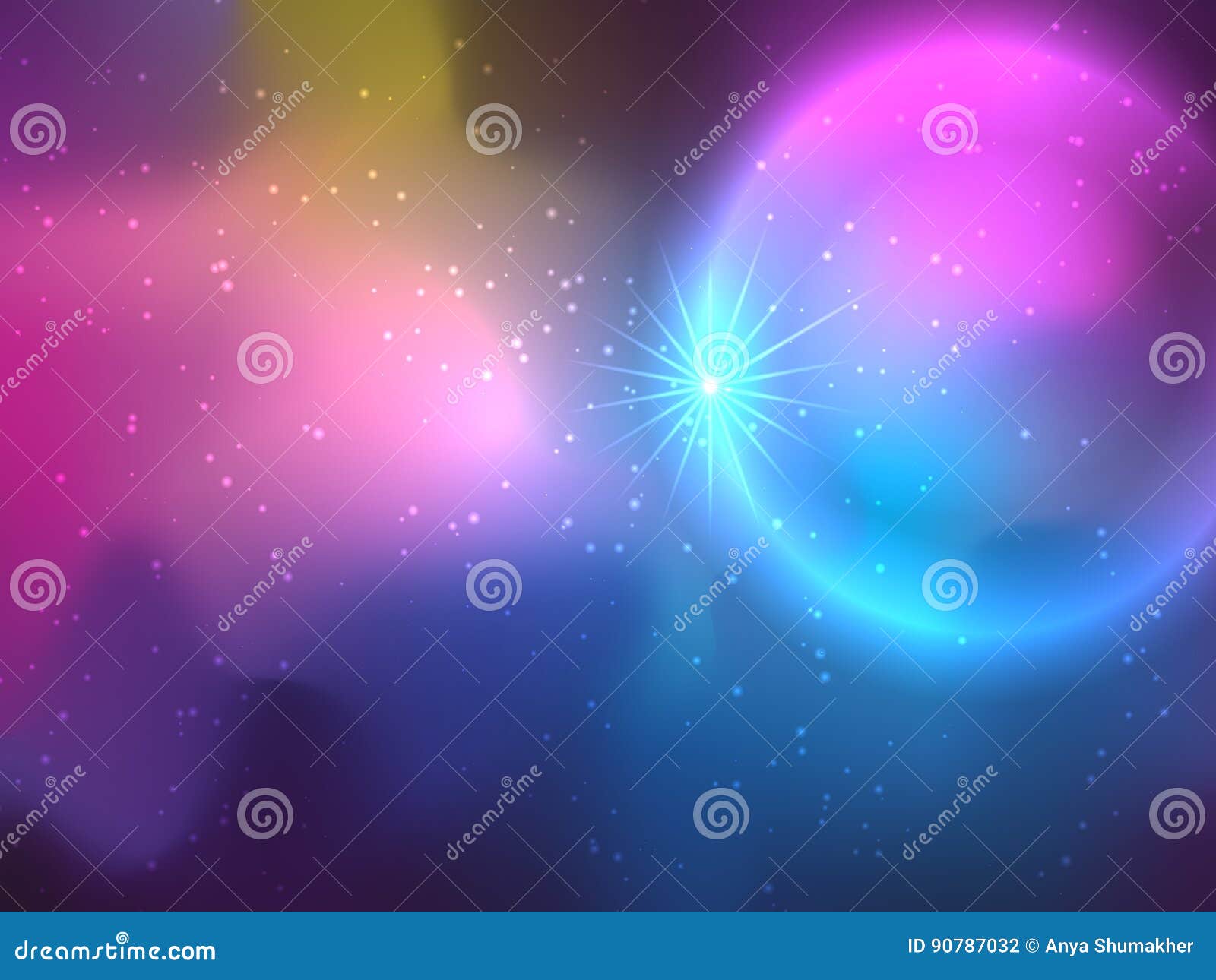 Stars and Galaxy Background in Bright Colors. Stock Vector ...