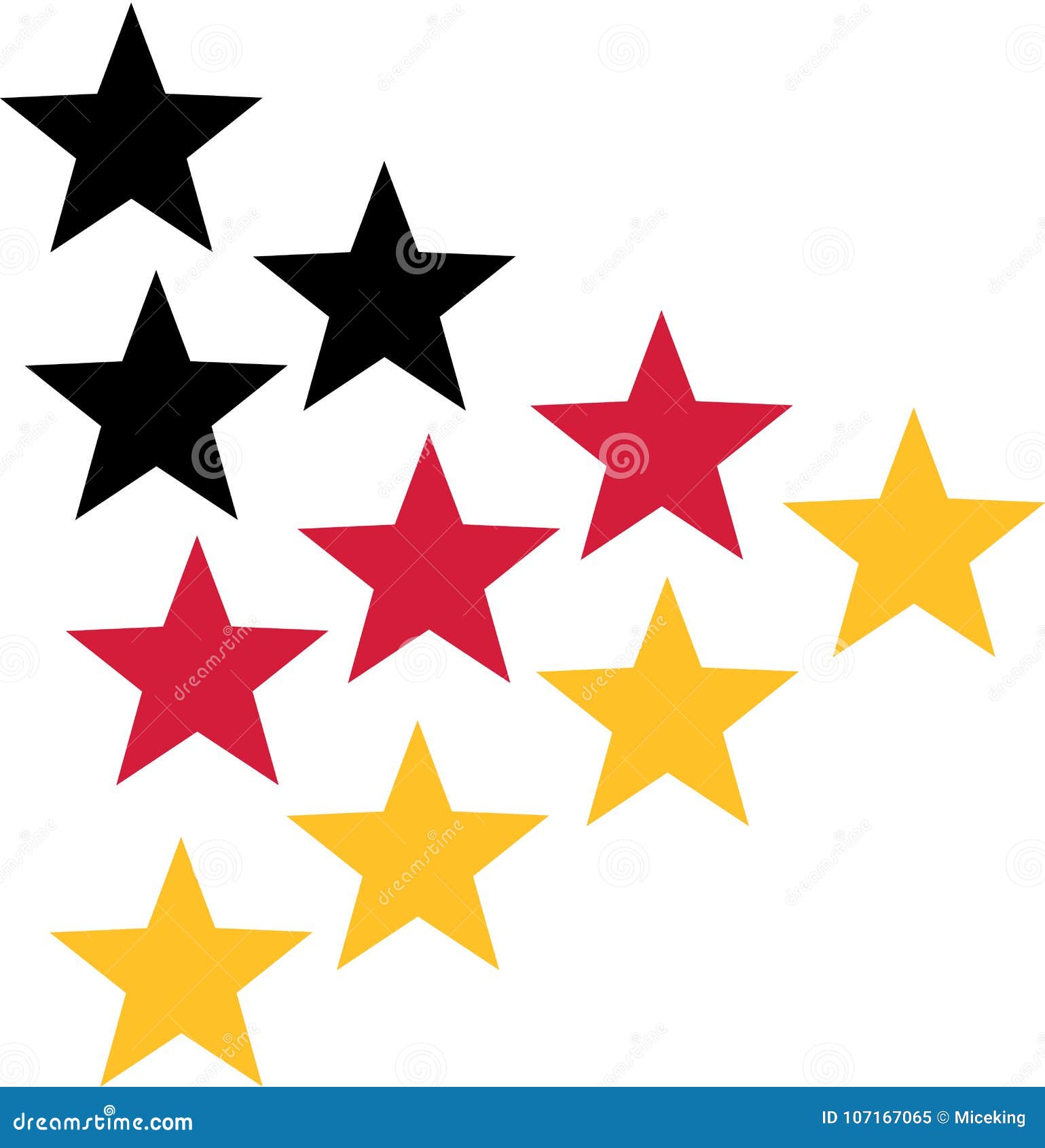 Stars in german colors stock vector. Illustration of vector - 107167065