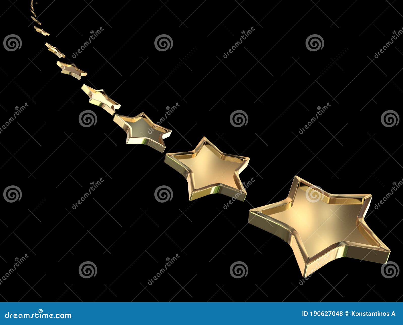 Stars Golden Falling Isolated Space for Your Text - 3d Rendering Stock ...