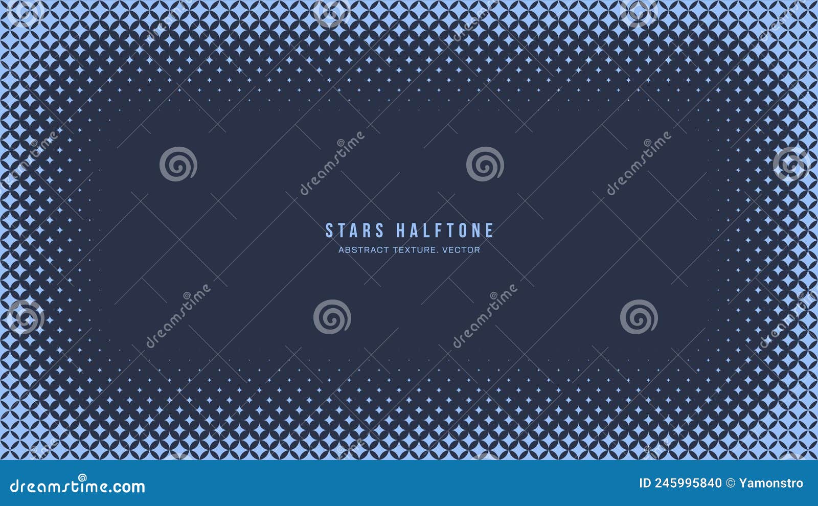 Stars Halftone Pattern Vector Star Shapes Rounded Frame Blue Abstract ...