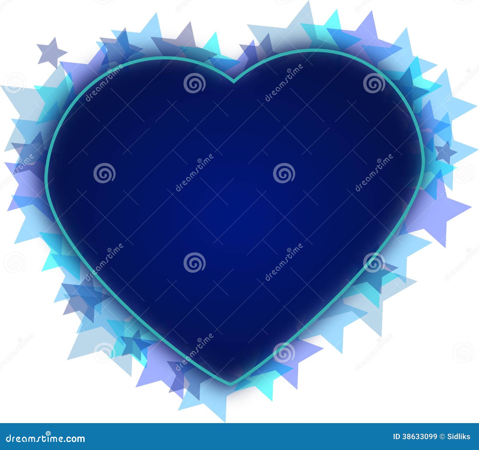 Stars heart in blue stock illustration. Illustration of father - 38633099