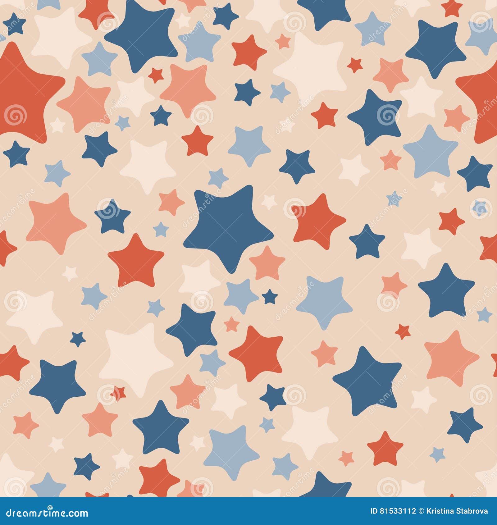 Stars, Horizontally Seamless Pattern. Vector Illustration Stock Vector ...