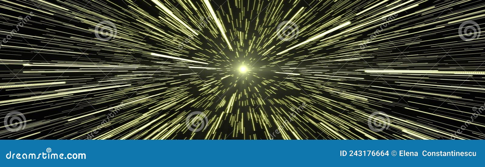 Stars Hyperspace Yellow Banner. Stock Illustration - Illustration of ...