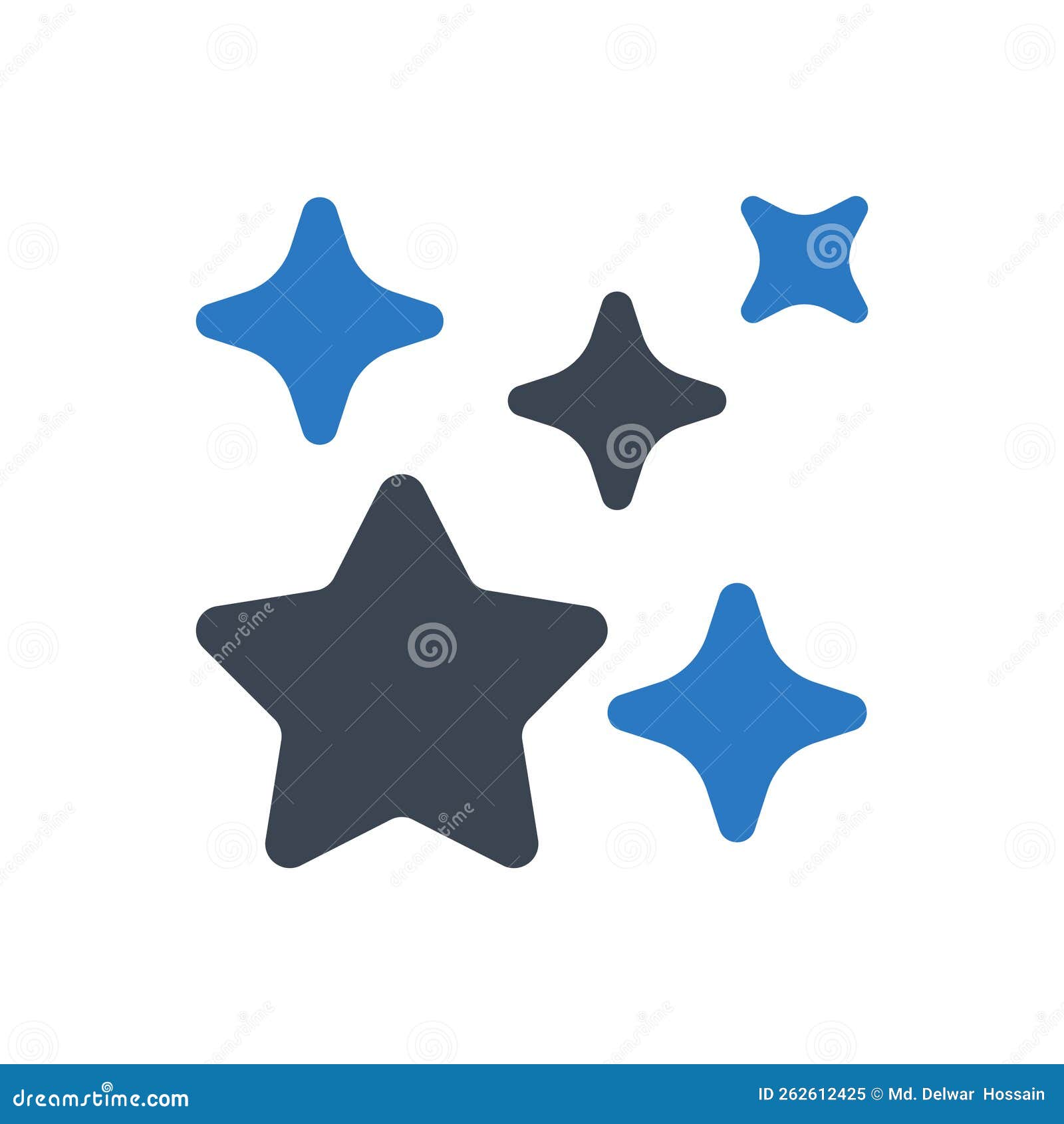 Stars icon stock vector. Illustration of star, astronomy - 262612425