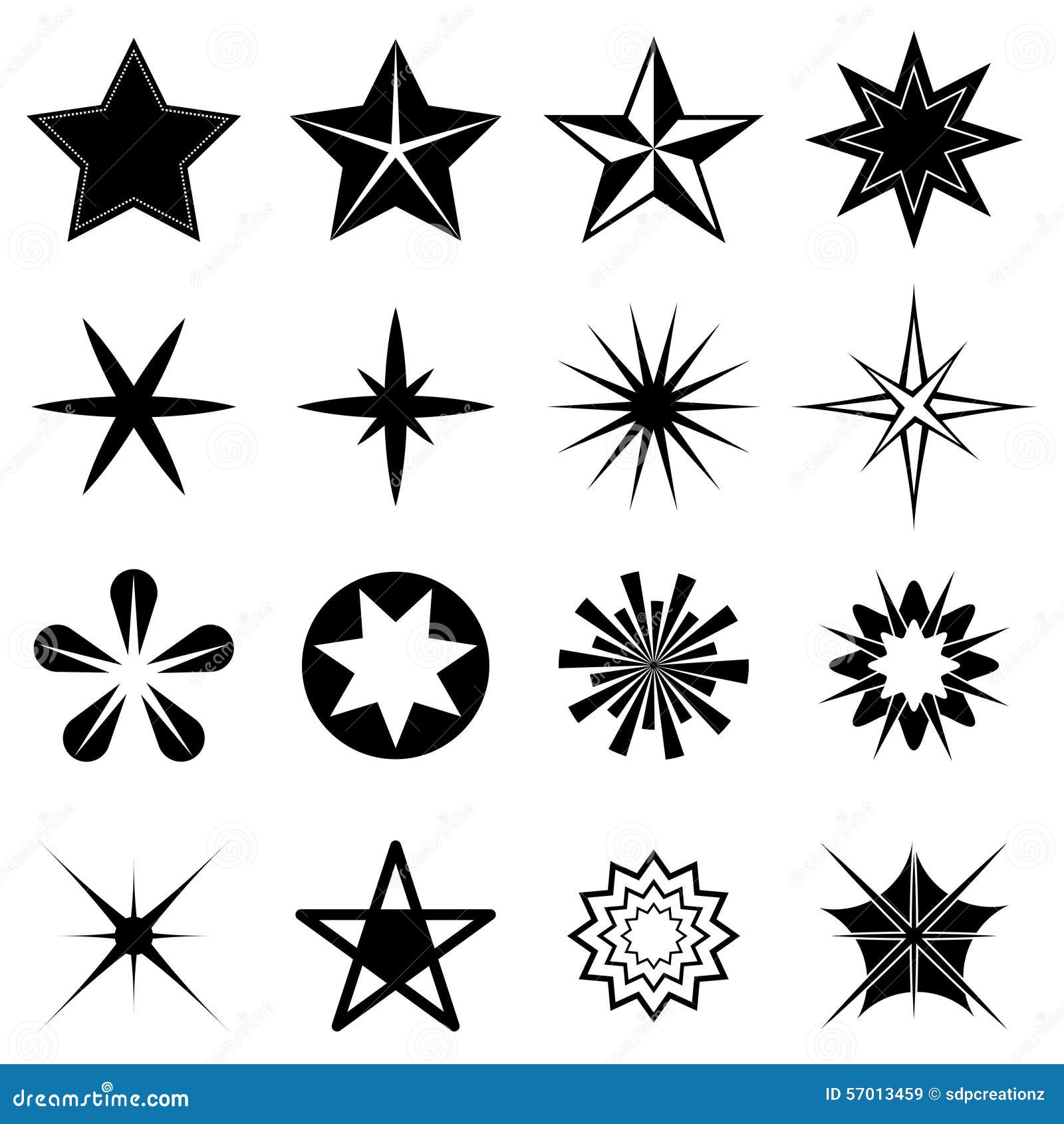 Stars Icons Set Vector Illustration. Assorted Symbols. | CartoonDealer ...