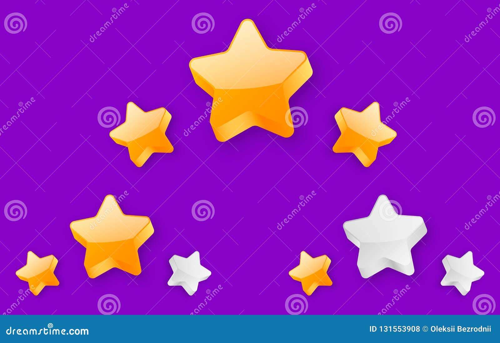3 stars level achievement stock vector. Illustration of design - 131553908
