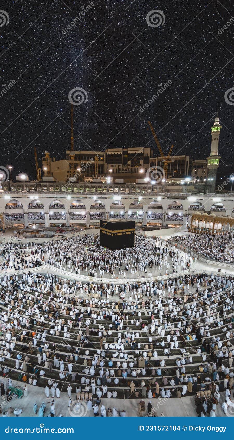Stars Light on Mecca Sky in the Night Editorial Stock Image - Image of ...