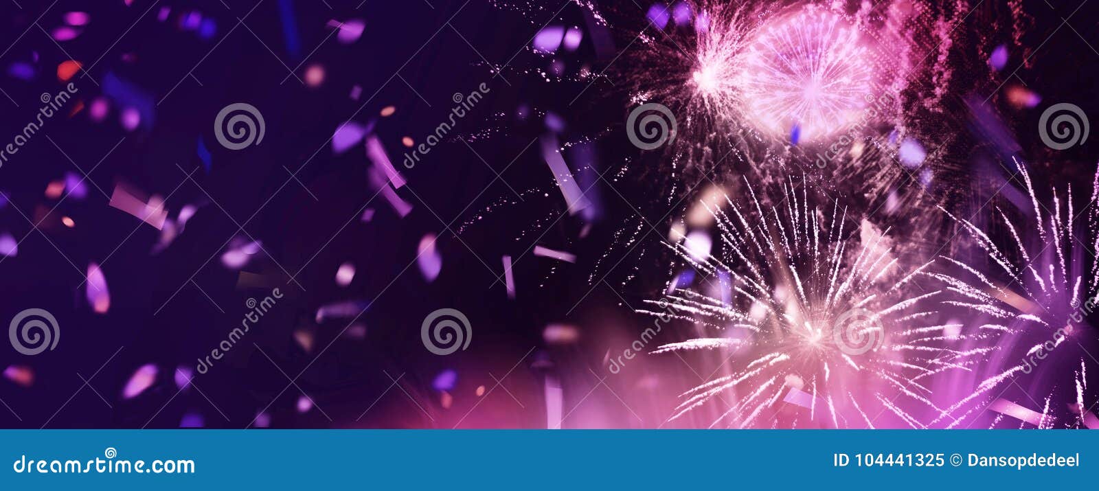 Bright Sparkling Fireworks Panorama Stock Illustration - Illustration ...