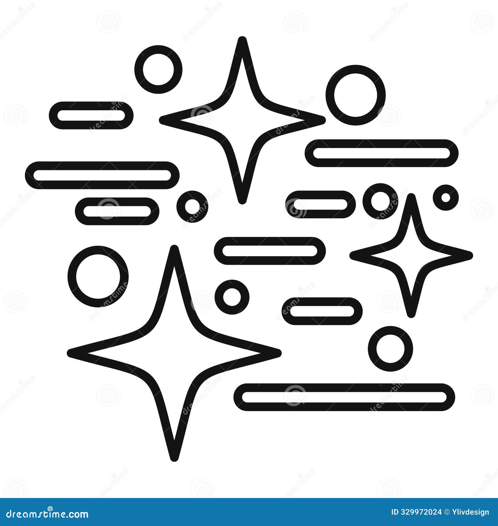 Stars And Lines Creating A Sparkling Clean Effect Icon Vector ...