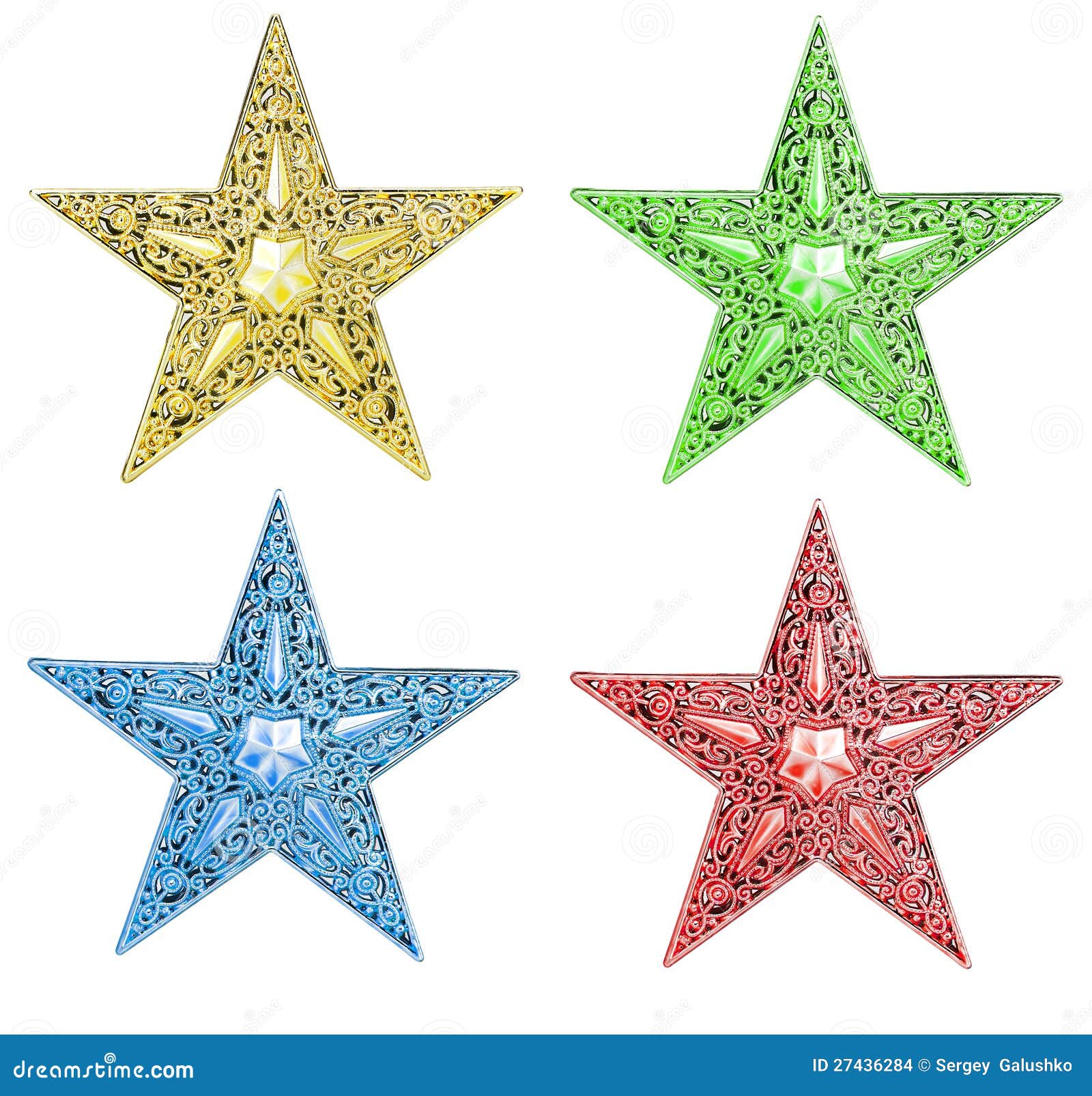 Stars Many Decorated Isolated on White Stock Photo - Image of christmas ...