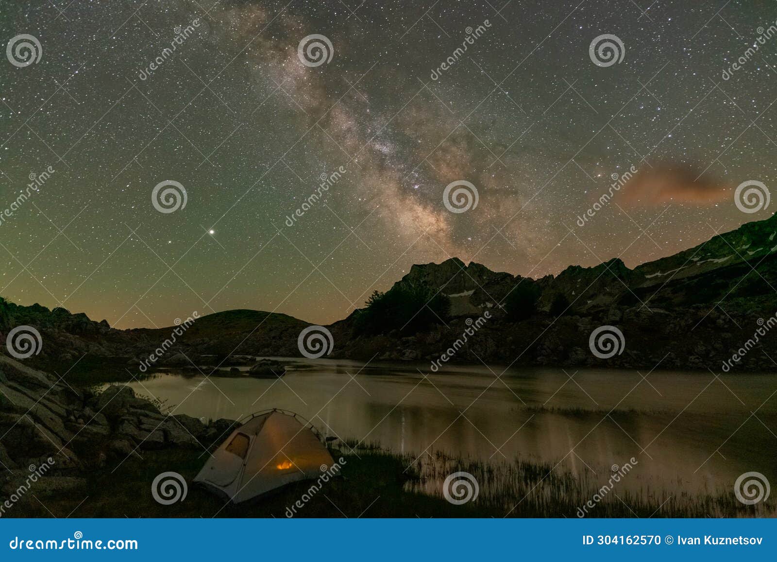 Stars, Milky Way Galaxy Over Camp Tent Stock Photo - Image of activity ...