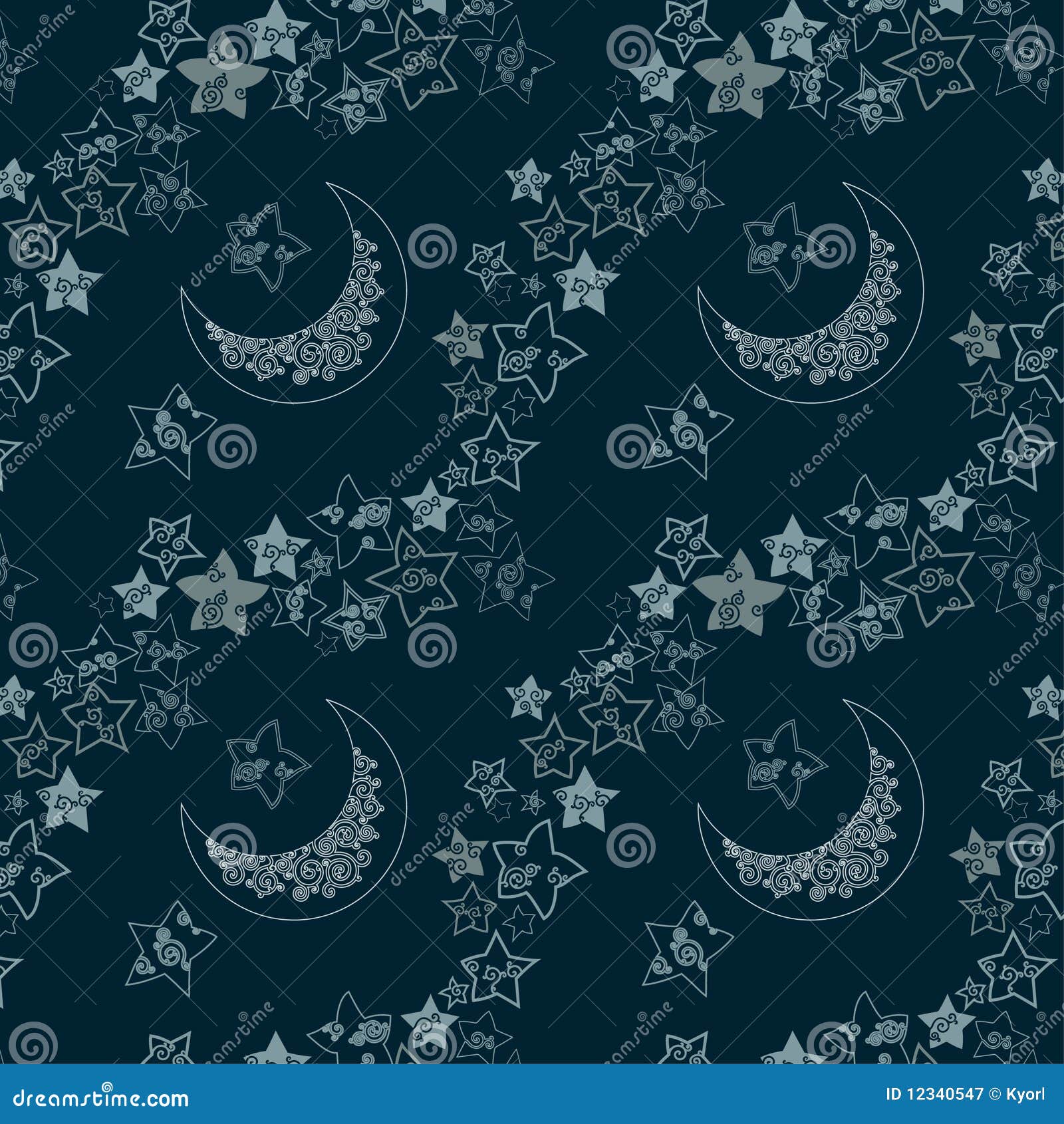 Stars and moon texture stock vector. Illustration of indigo - 12340547