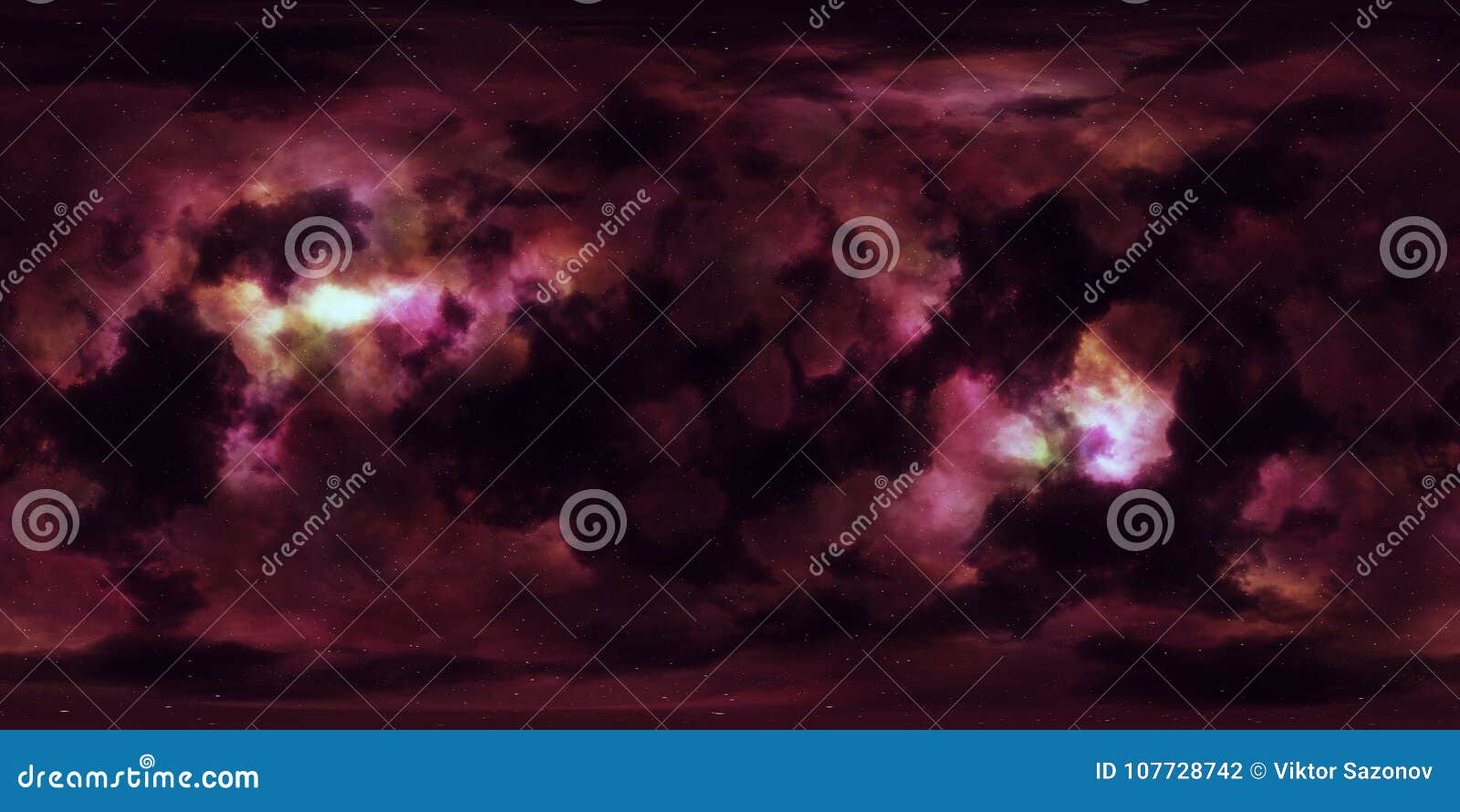 Stars Nebula Deep Space 360 Degree Spherical Panorama Stock ...