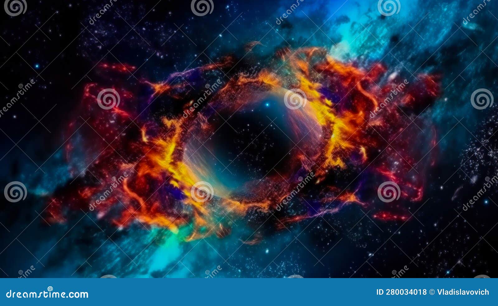 Stars and Nebula Explosion, Banner Idea with Sword about Space, AI ...