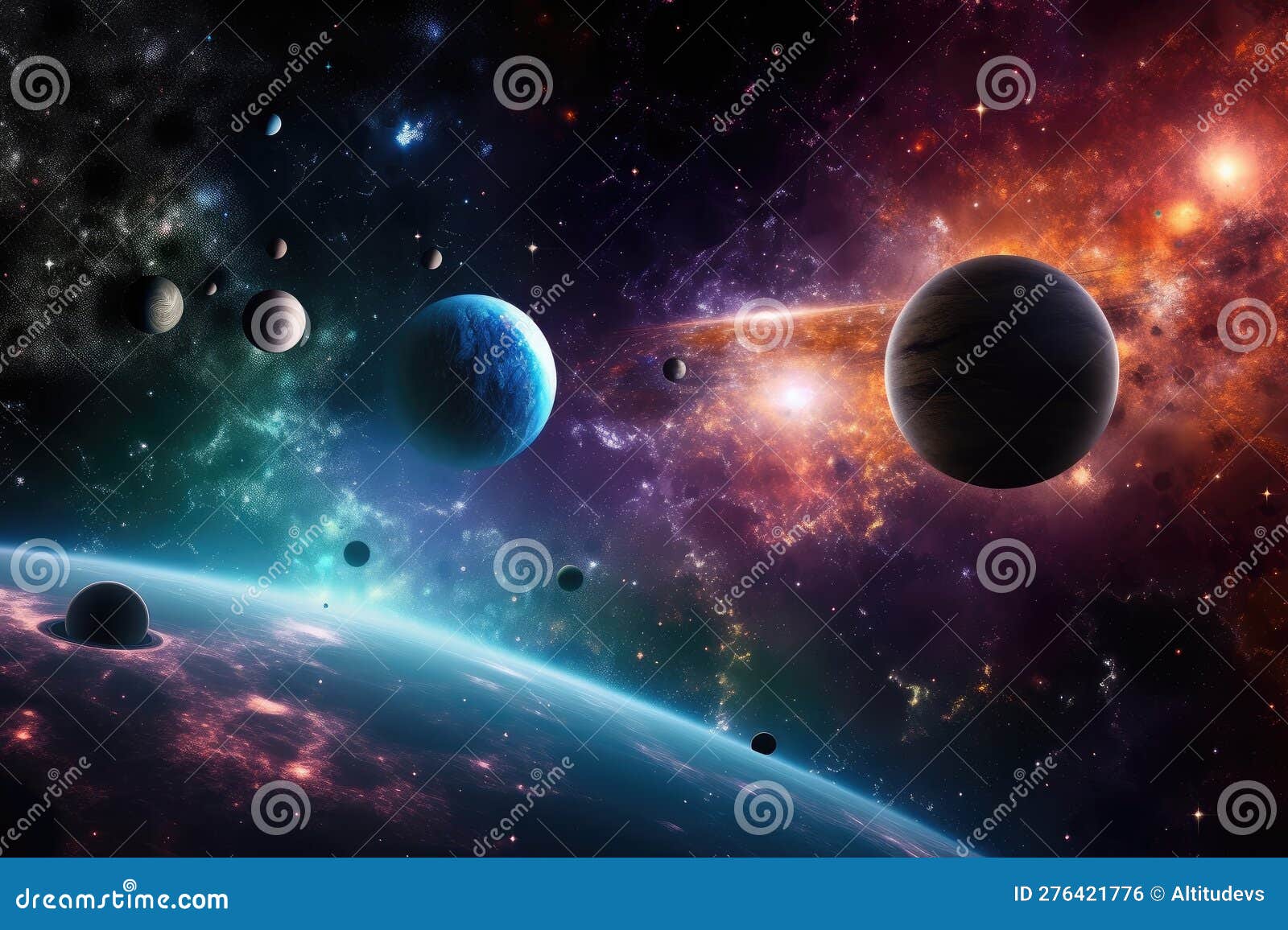 Planets And Galaxies, Science Fiction Wallpaper. Beauty Of Deep Space ...