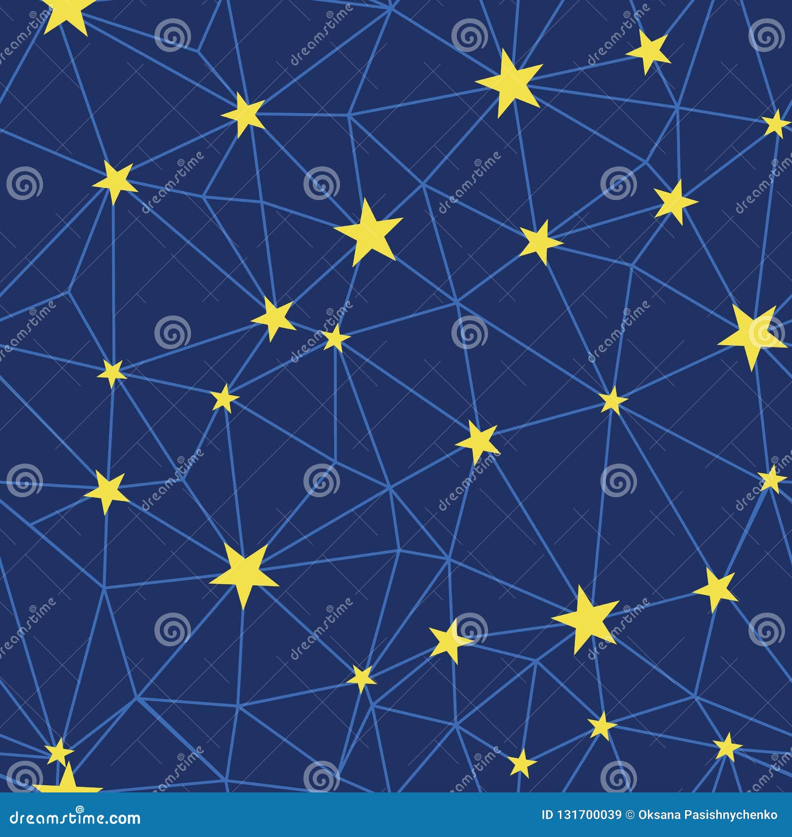 Stars Network Navy Vector Seamless Pattern. Stock Vector - Illustration ...
