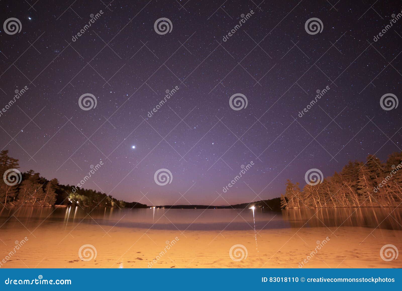 Stars In Night Skies Over Sandy Beach Picture. Image: 83018110