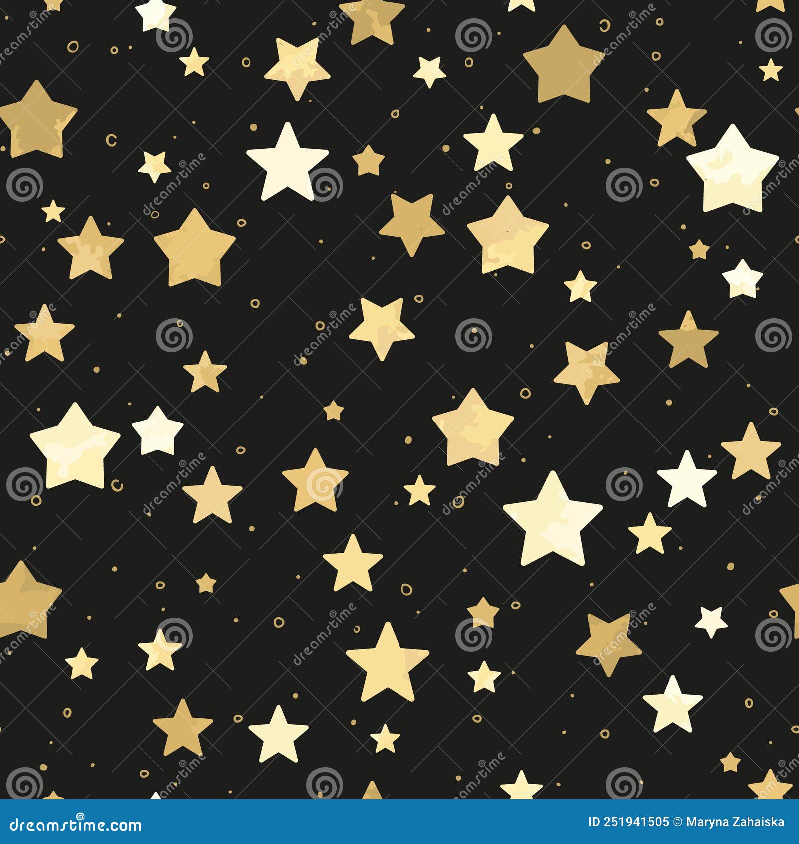 Yellow Stars on a Black Background. Stock Vector - Illustration of ...