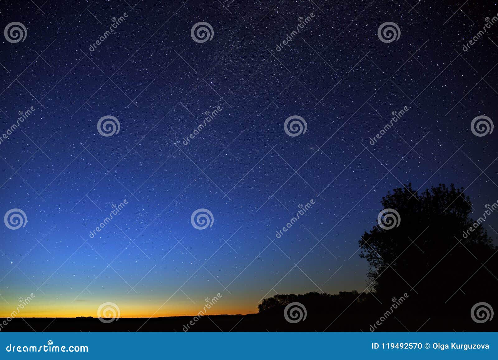 Stars in the Night Sky. a View of Outer Space at Dusk Stock Photo ...