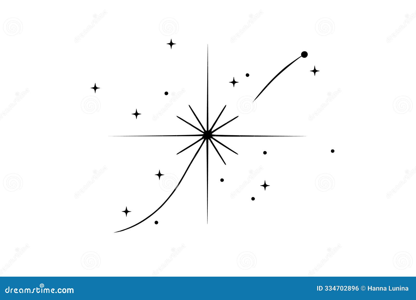 Stars in One Line Style, Star Icon, Pole Star, One Line Drawing, Vector ...