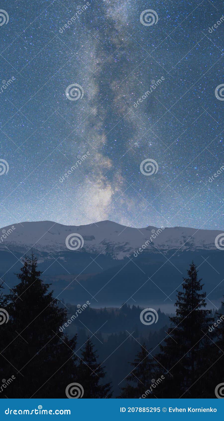 Stars Over the Mountains. Milky Way Over the Mountains Stock Image ...