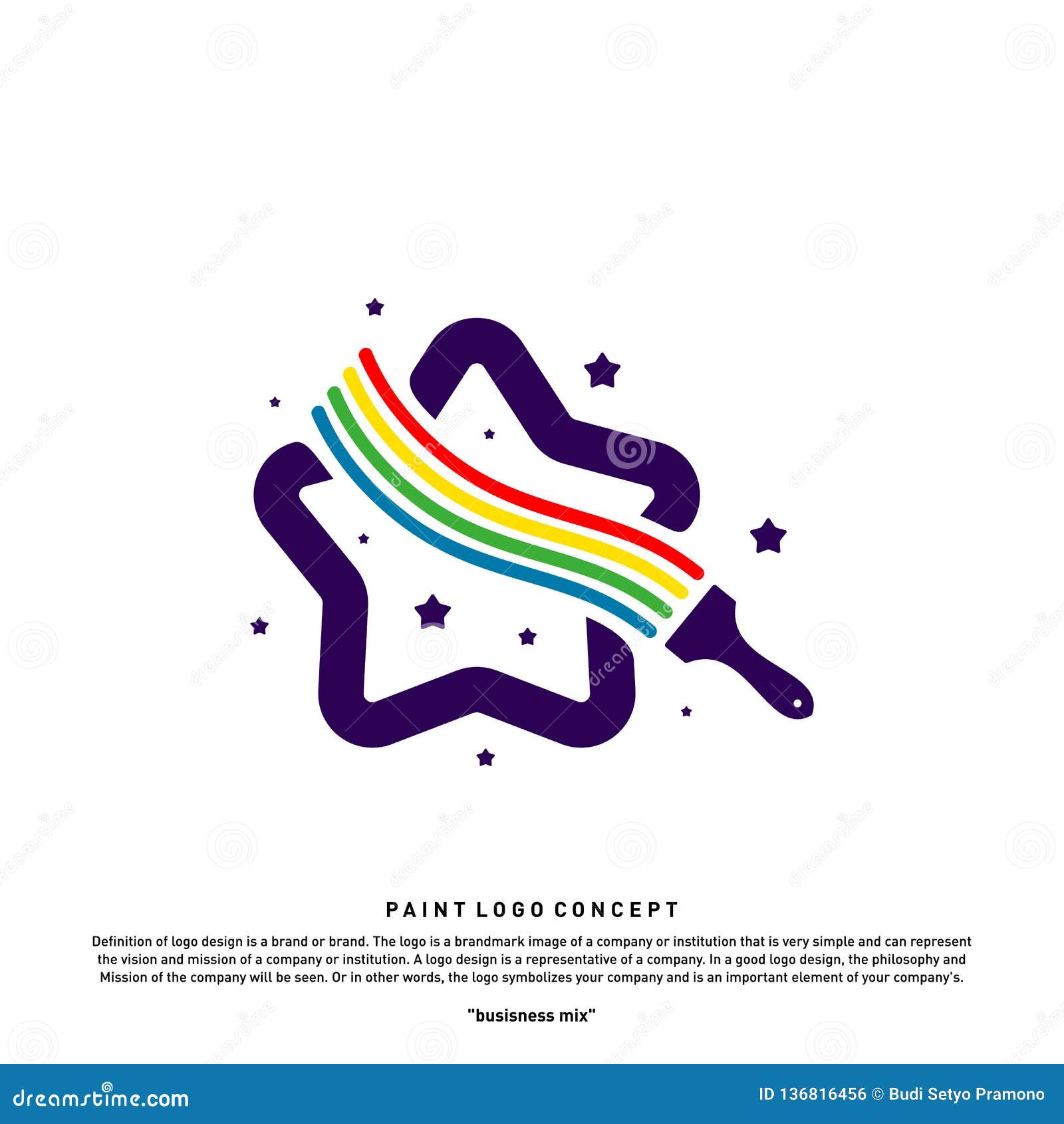Stars Paint Logo Design Concept Vector. Colorful Stars Logo Vector ...