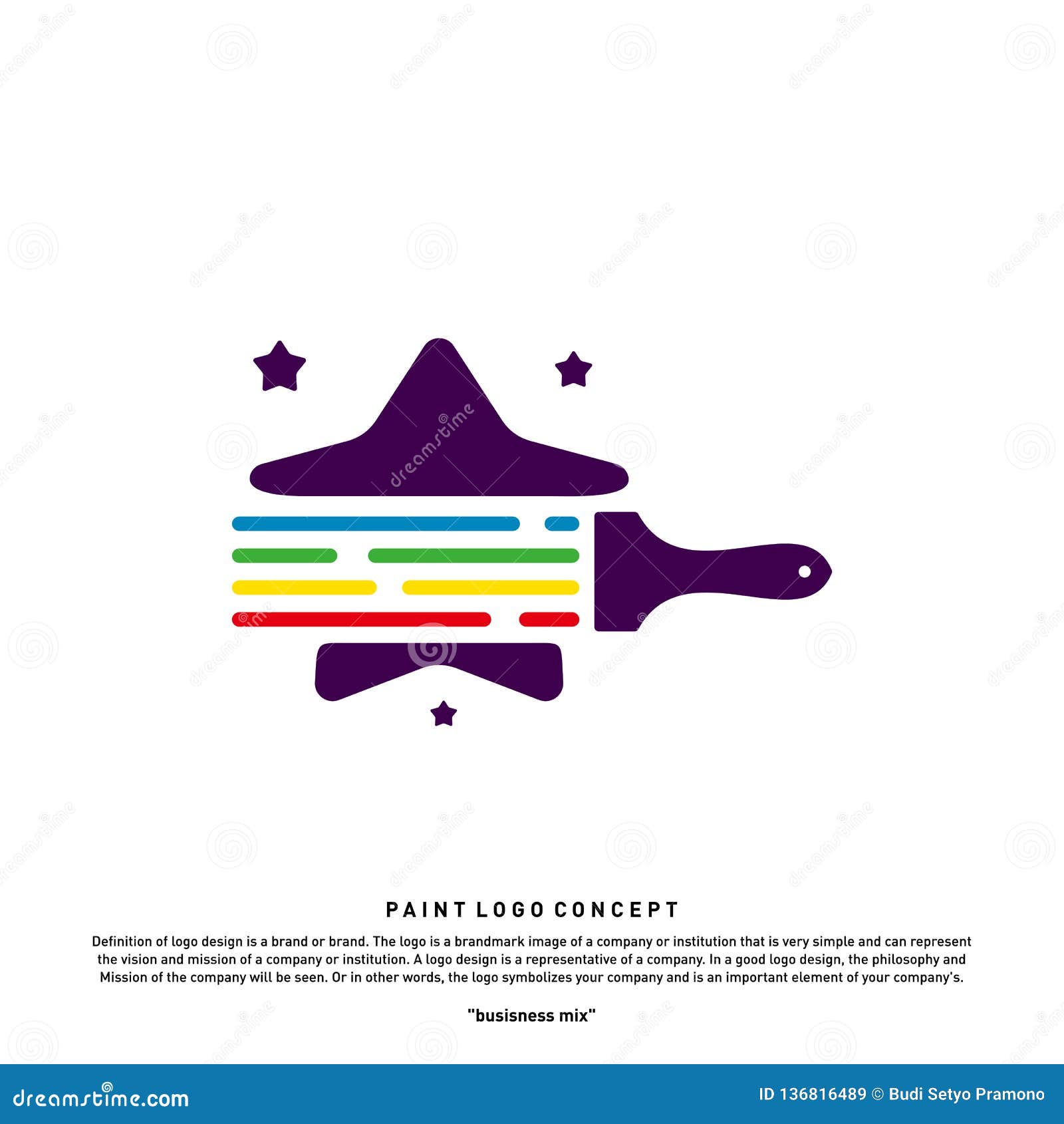 Stars Paint Logo Design Concept Vector. Colorful Stars Logo Vector ...