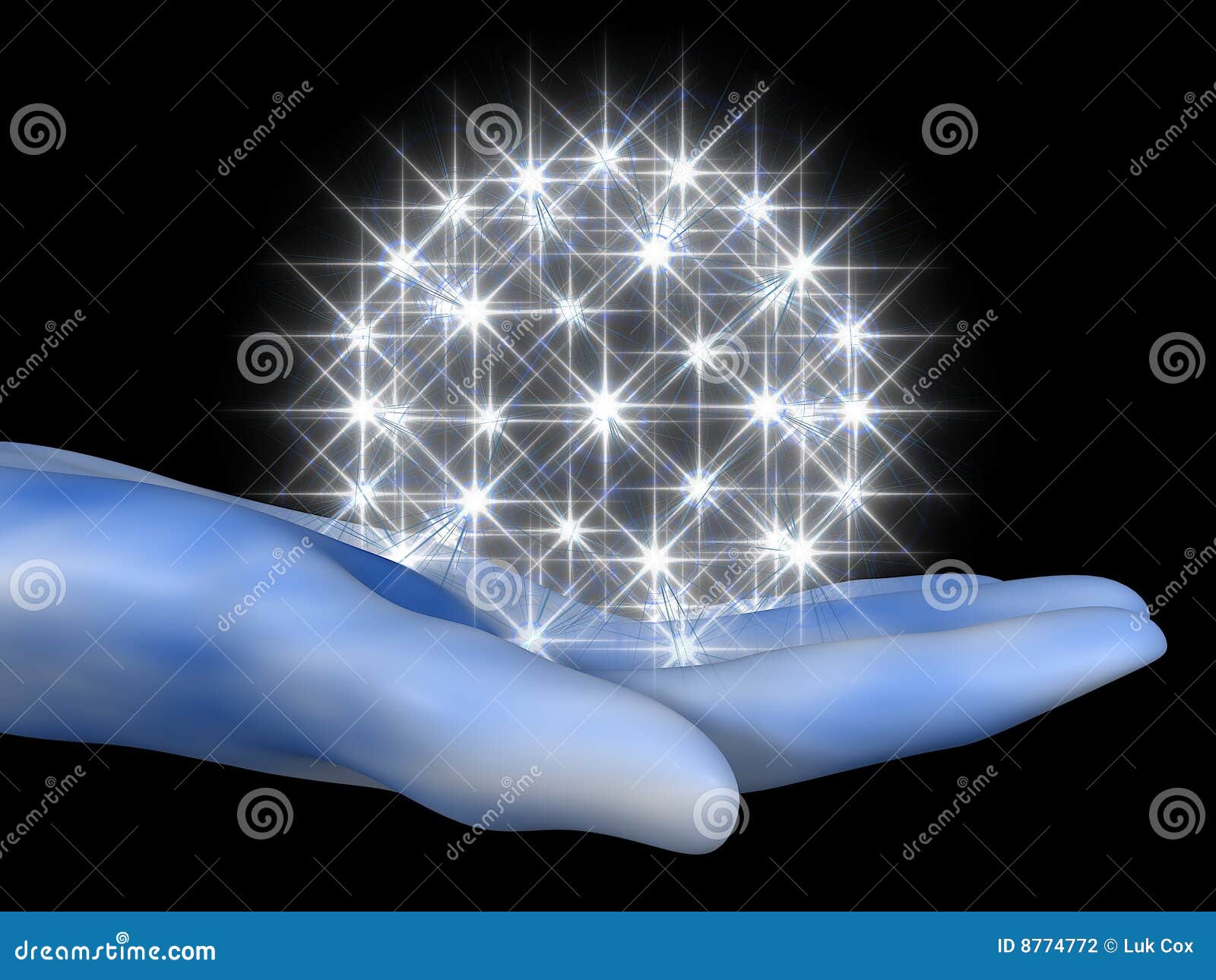 Stars in the Palm of a Hand Stock Illustration - Illustration of ...