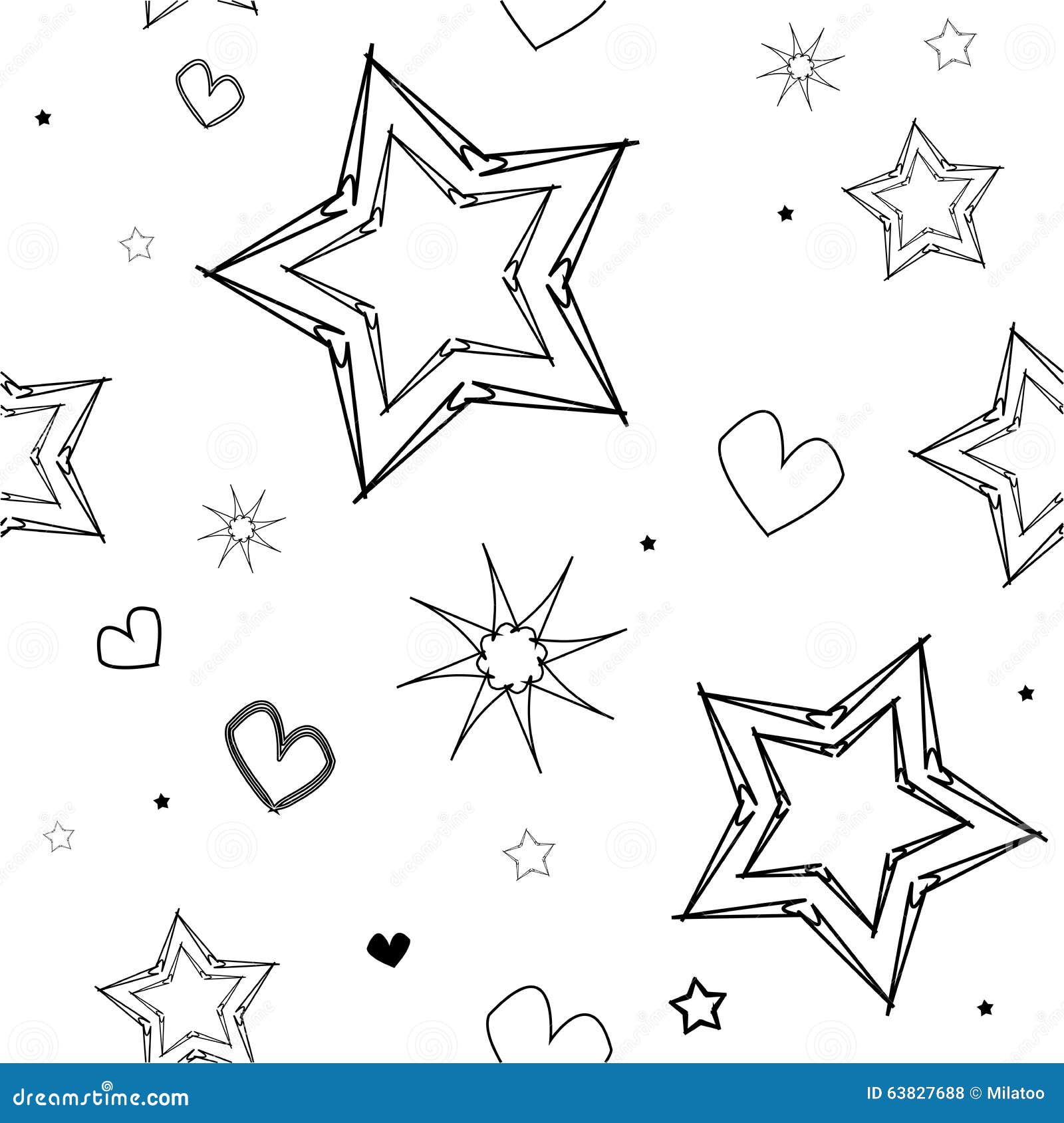Stars patern stock vector. Illustration of heart, pattern - 63827688