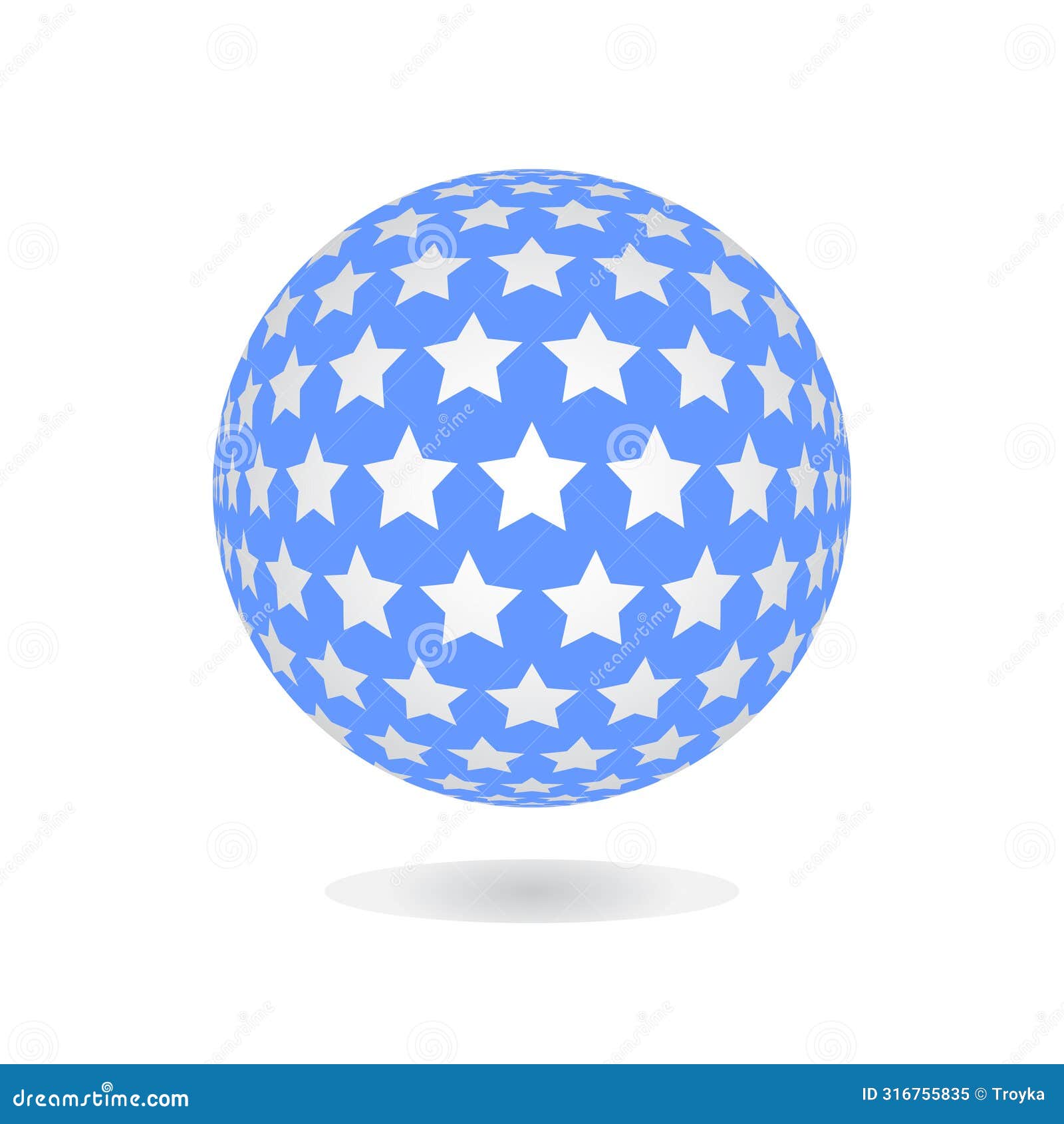 Stars Pattern on Circle Spherical Blue Design Element Stock Vector ...