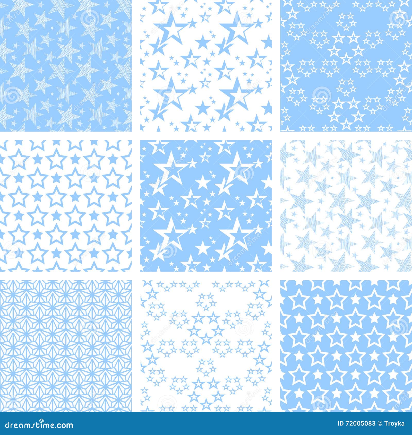 Stars Patterns. Seamless Textures Set. Stock Vector - Illustration of ...