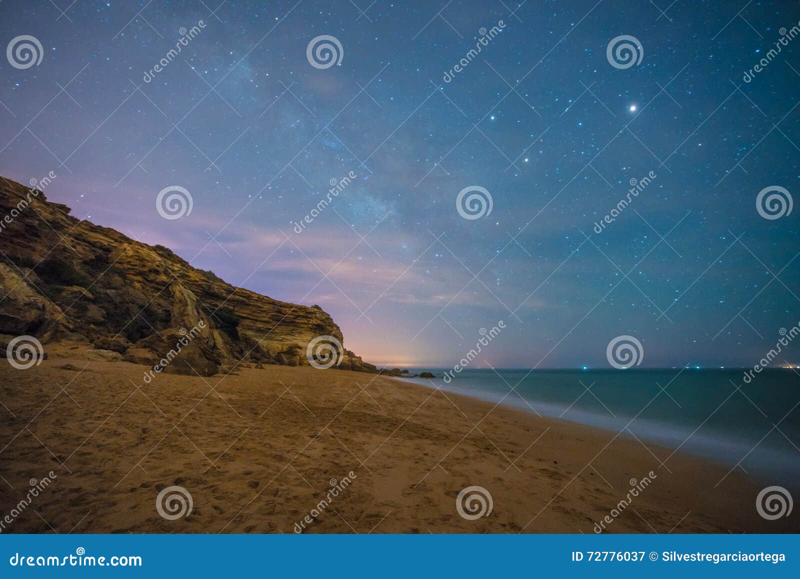 The Stars in a Perfect Night in a Beach Stock Image - Image of field ...