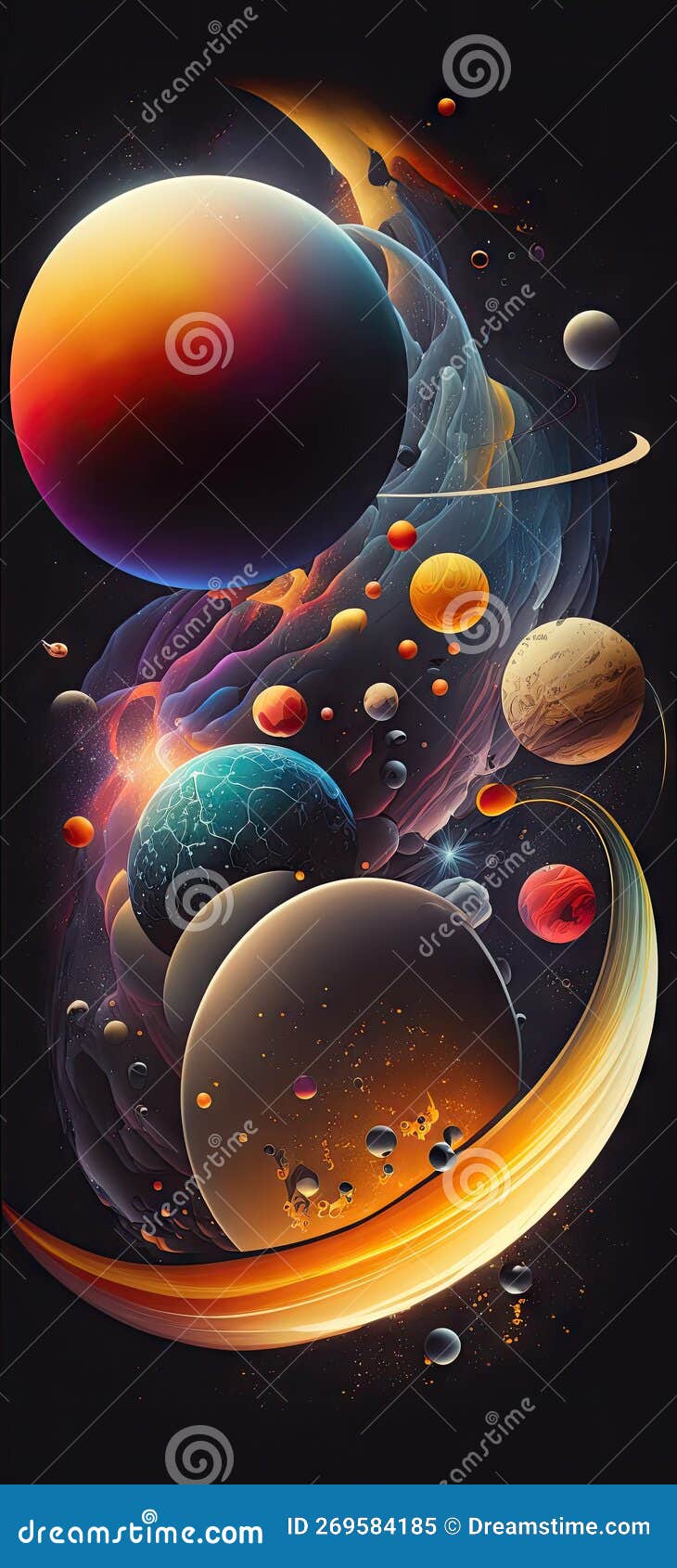 Stars Planets Space Abstract Art Illustration Design Art. Stock ...