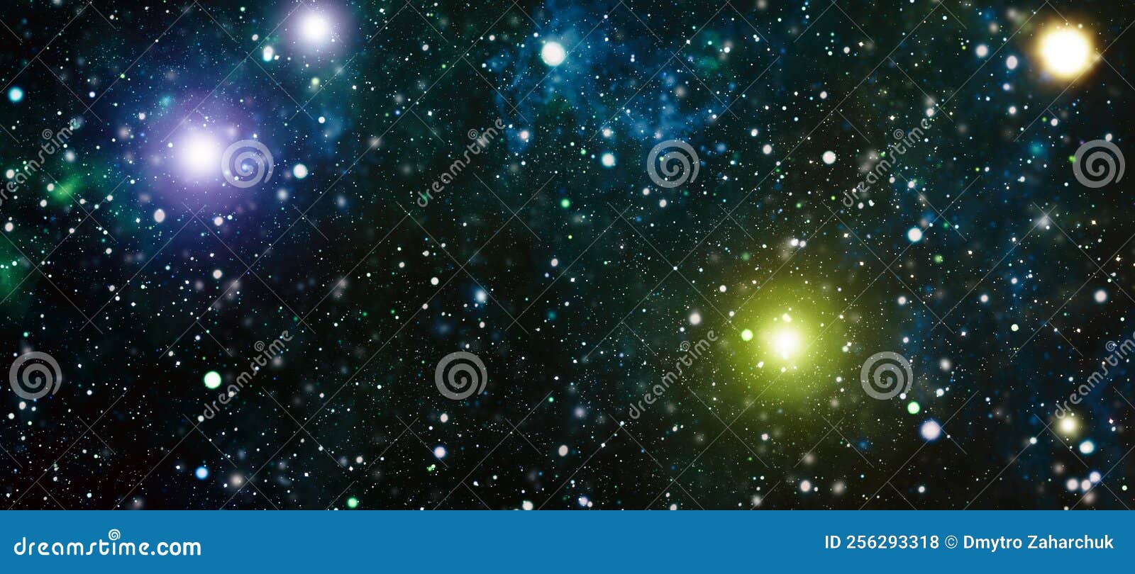 Stars Planets Star Clusters, Colored Gas Clouds in Abstract Space ...