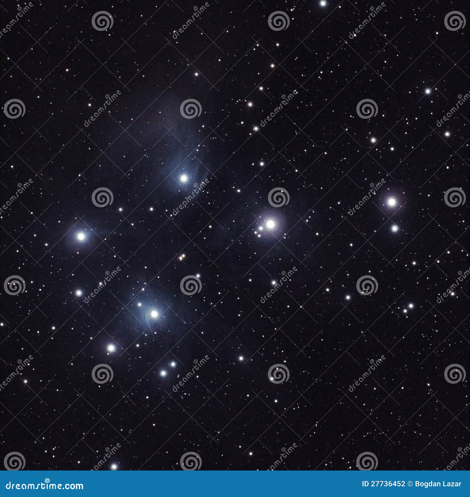 Stars in the Pleiades (M45) Stock Photo - Image of gallactic, nature ...