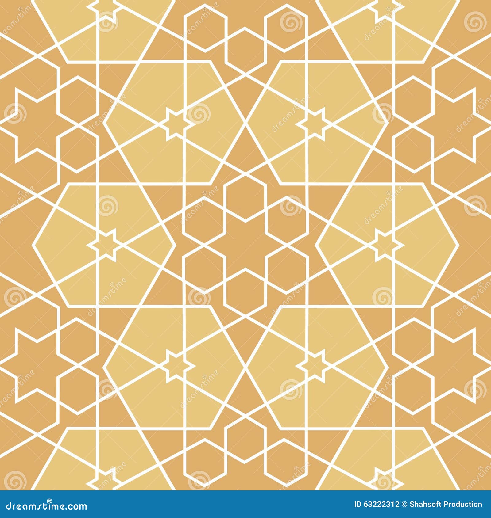 Stars and Polygons Geometrical Pattern Stock Illustration ...