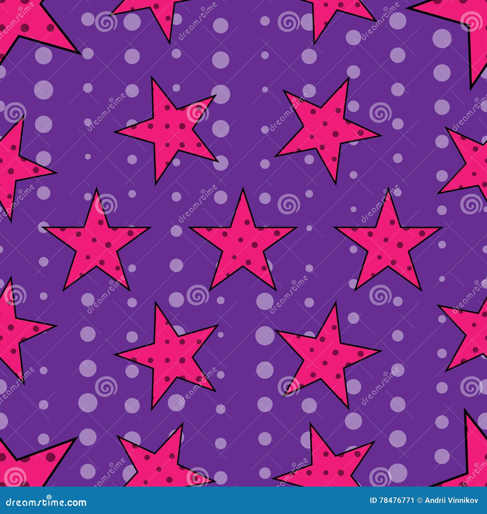 Stars in Pop Art Style, Seamless Pattern. Vector. Stock Vector ...