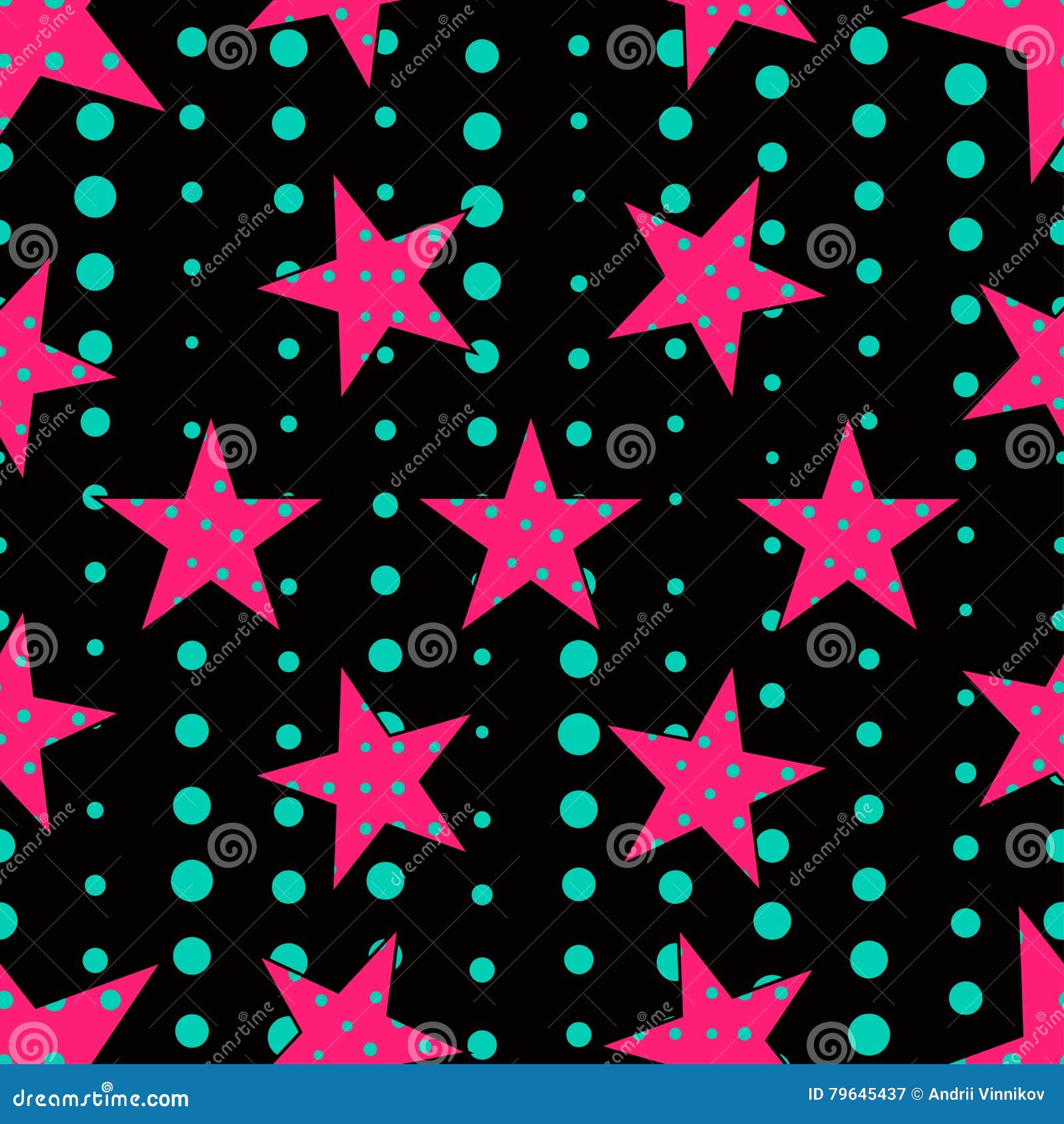 Stars in Pop Art Style, Seamless Pattern. Vector. Stock Vector ...