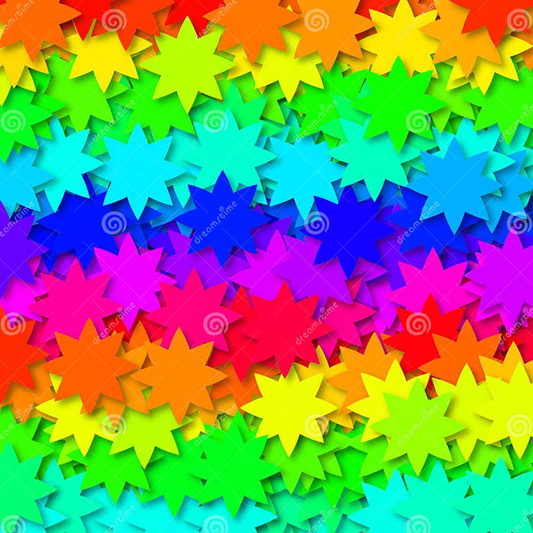 Stars in rainbow colors stock illustration. Illustration of festive ...