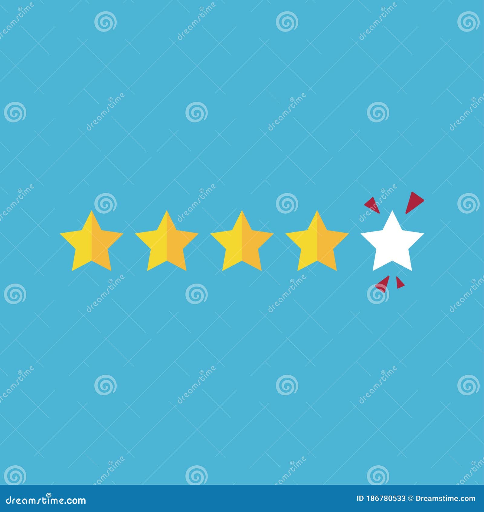 Stars Rating Icon, Four Rating Star, Feedback Concept, Vector ...