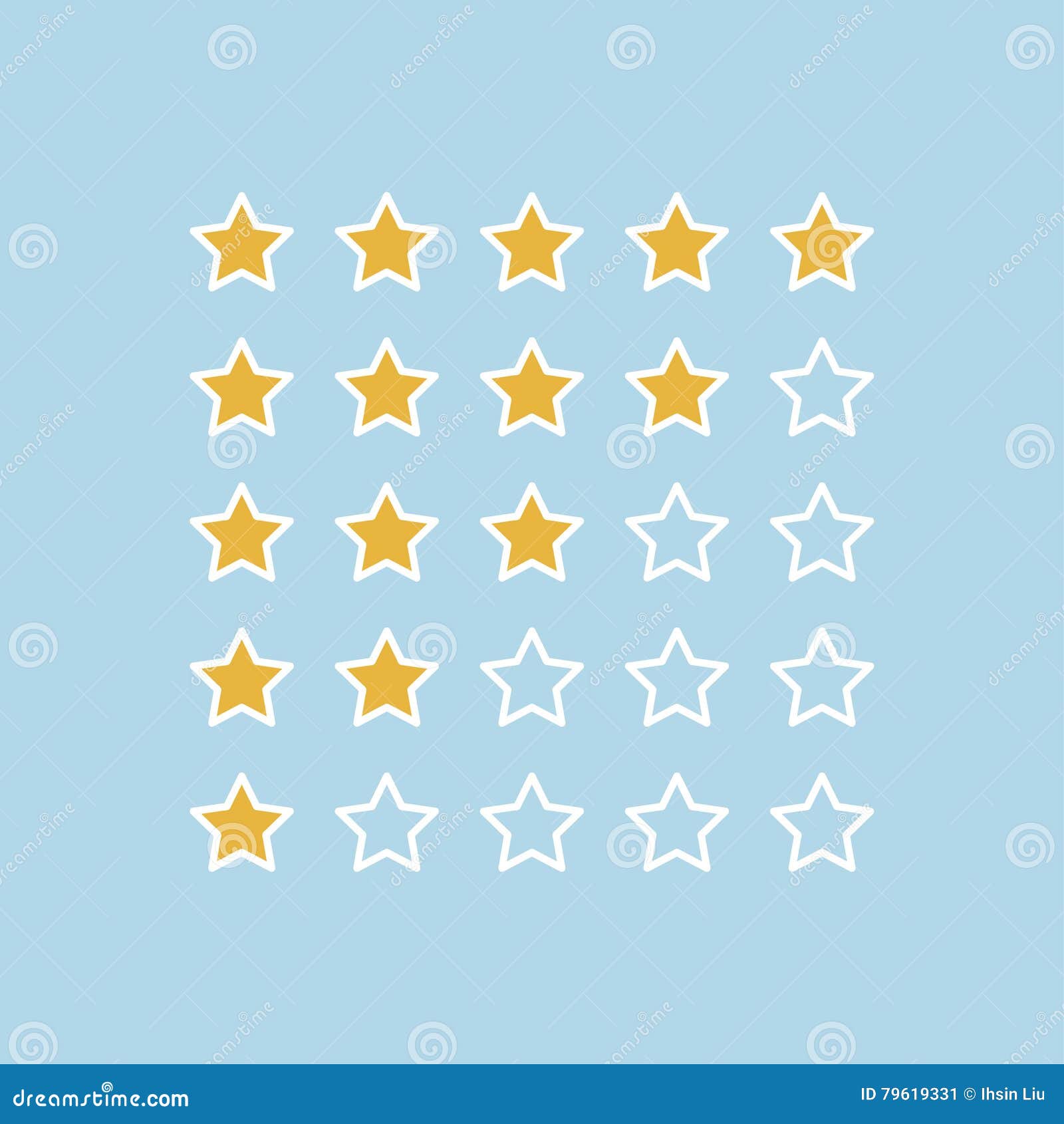 Stars Rating.Vector Illustrator. Stock Vector - Illustration of white ...