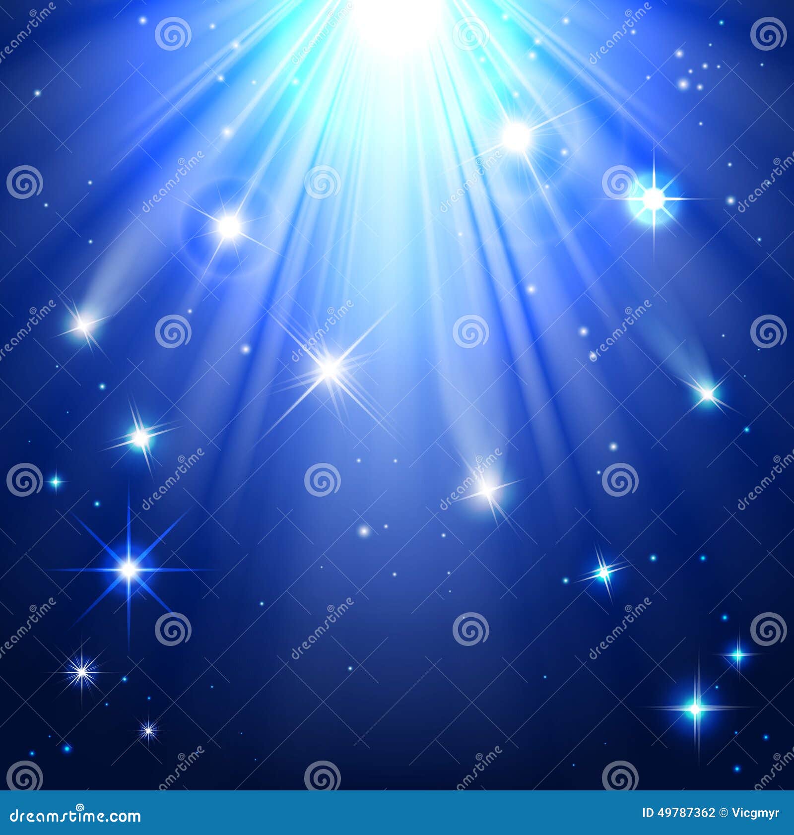 Stars with rays of light stock vector. Illustration of black - 49787362