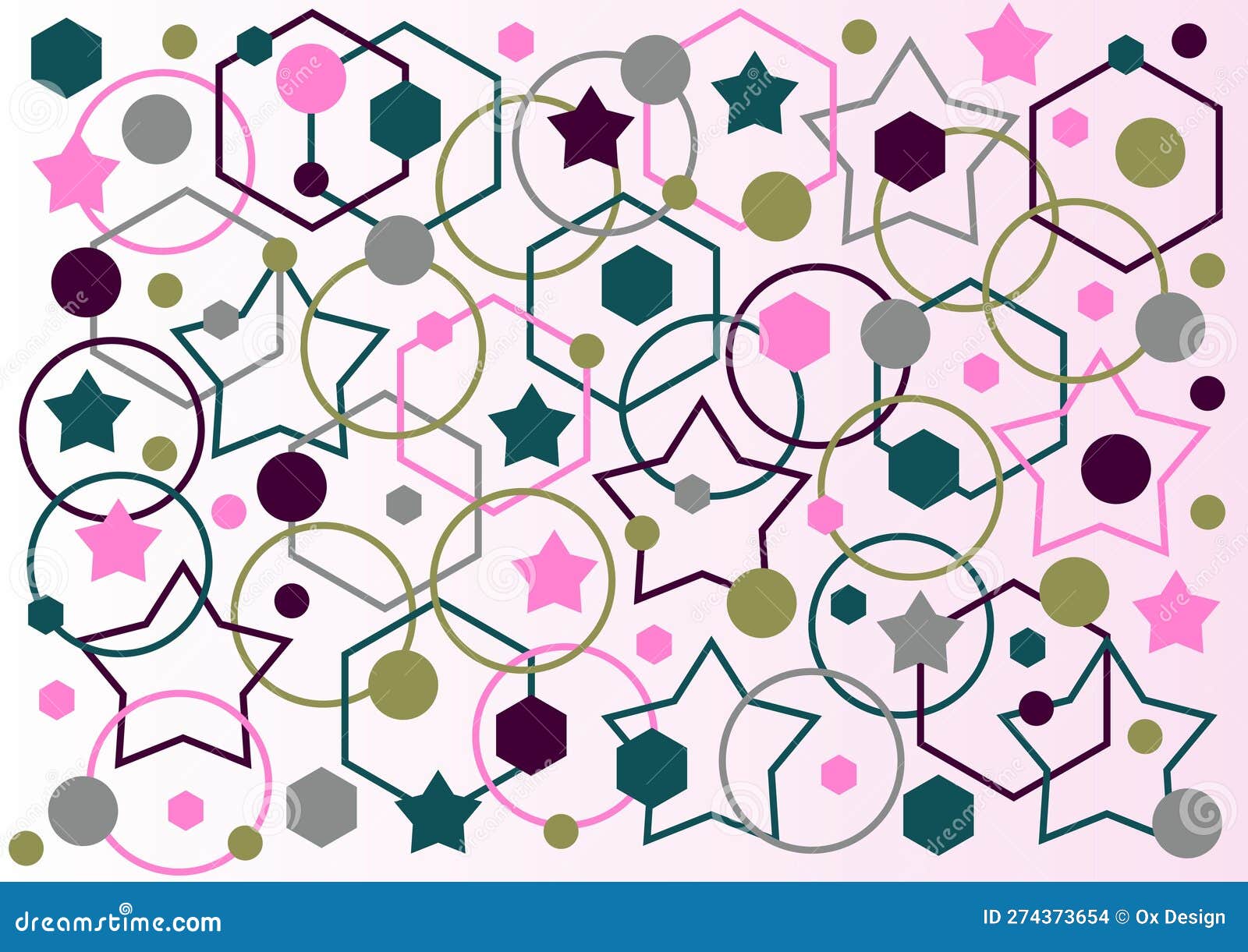 Stars, Rhombus and Circles Pattern Background. Abstract Art. Stock ...