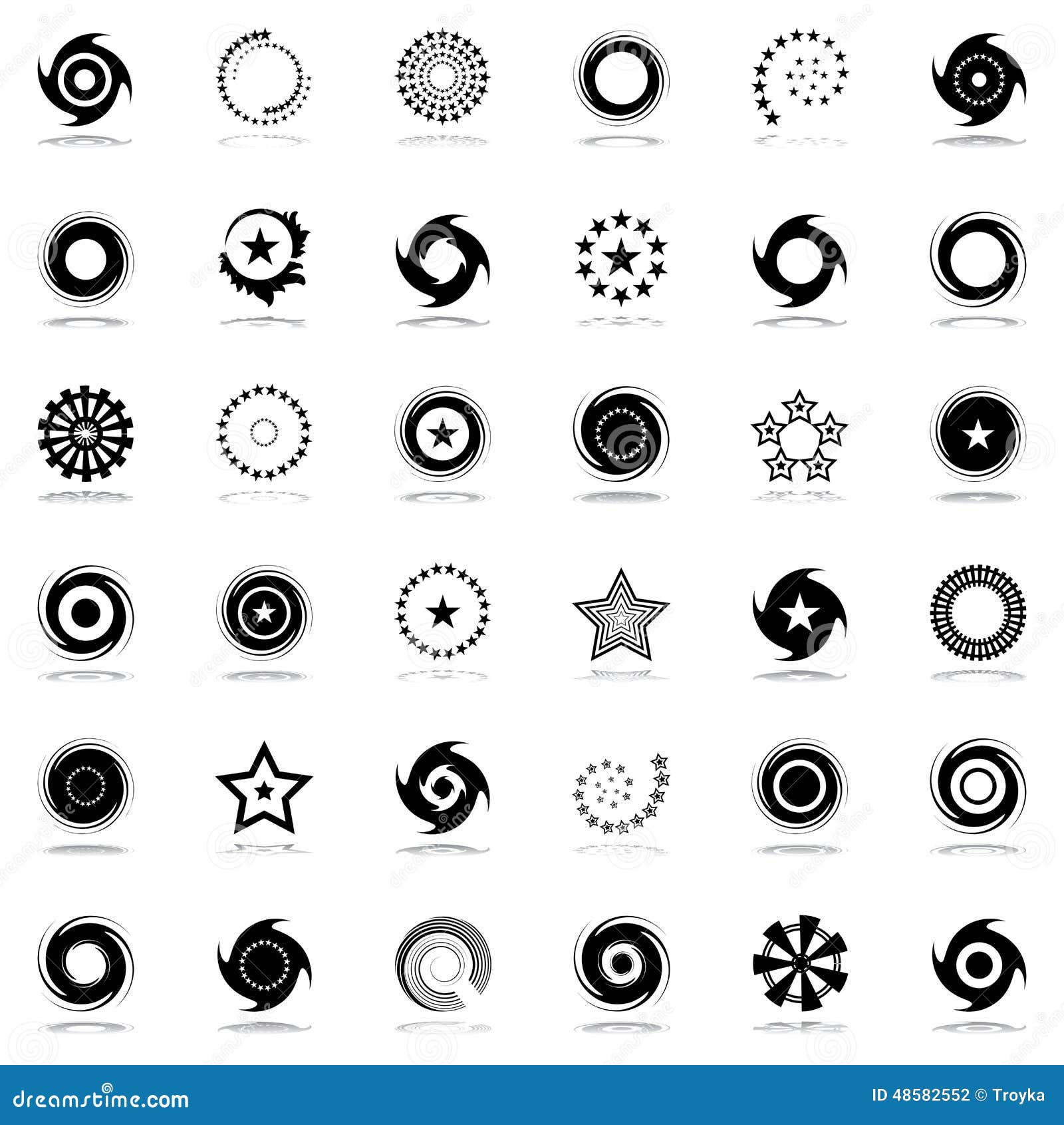 Stars Rotation Design Elements Set Stock Illustrations – 69 Stars ...