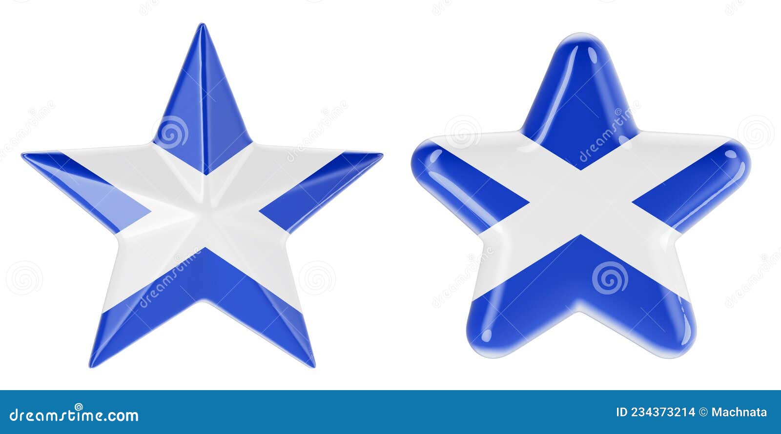 Stars with Scottish Flag, 3D Rendering Stock Illustration ...